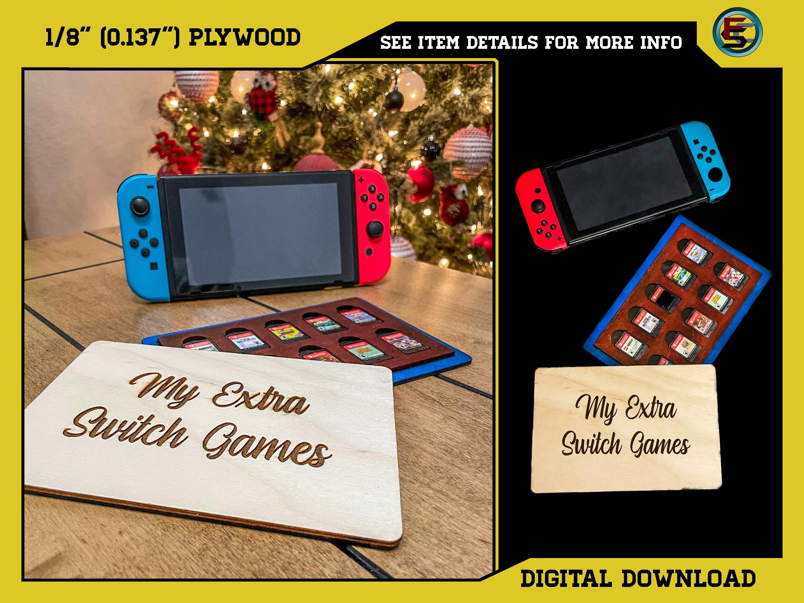 Switch Game Storage SVG Ai Laser Cut Files INSTANT - Etsy Australia