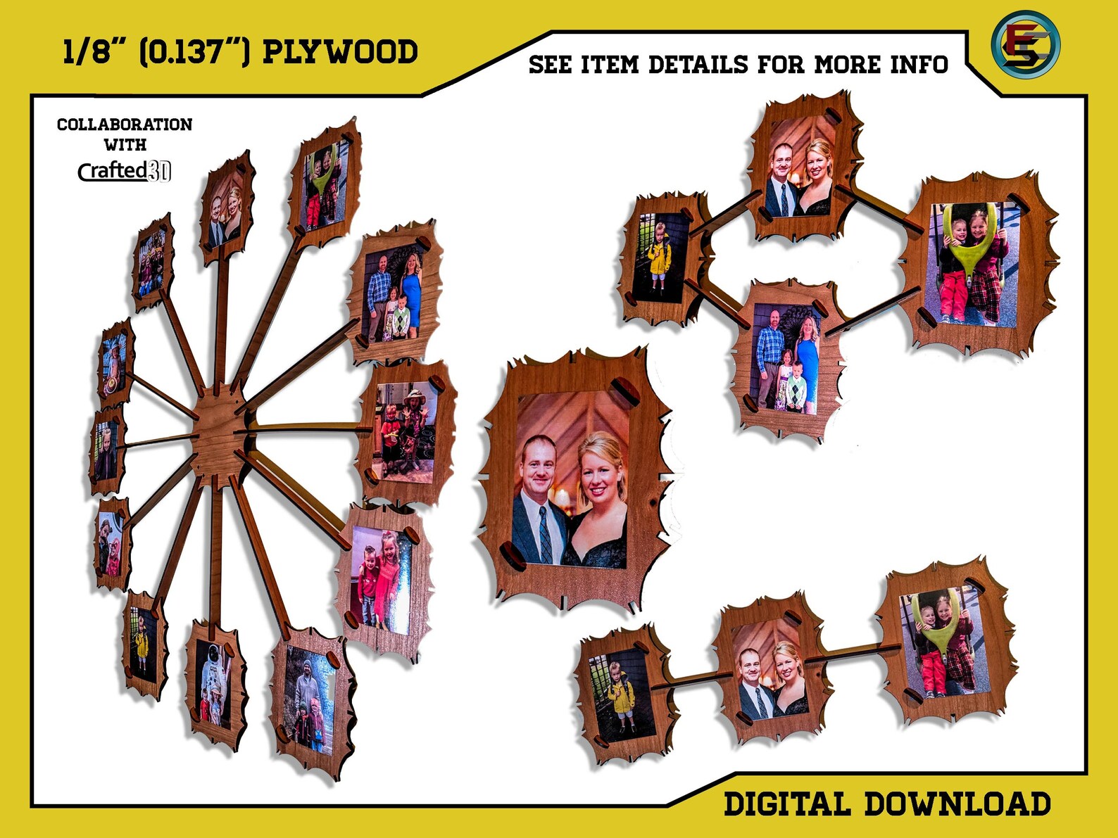 Photo Grid Svg Ai Laser Cut Files INSTANT DOWNLOAD - Etsy