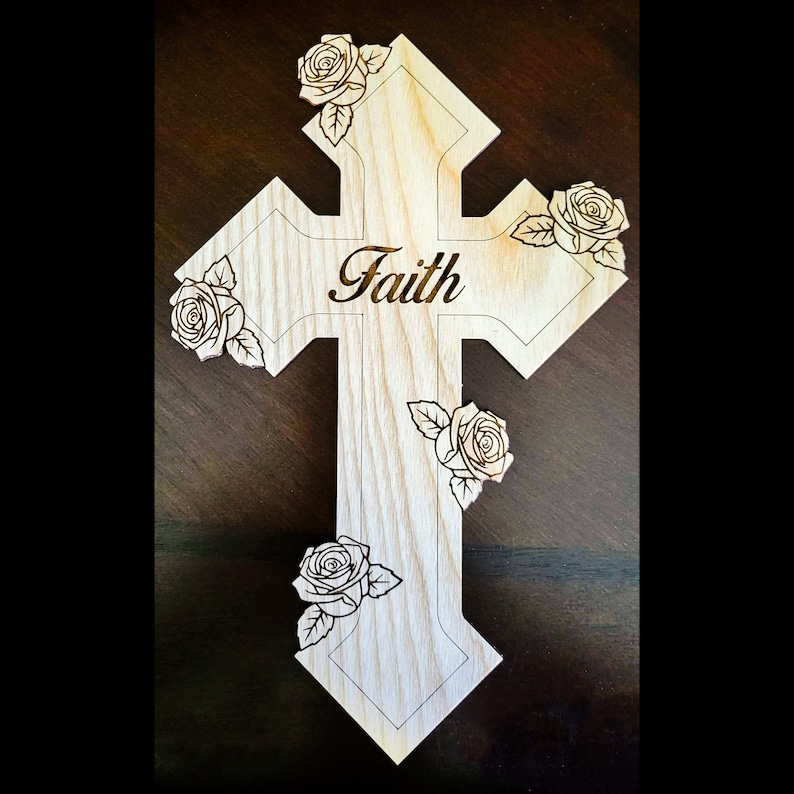 Cross With Roses SVG Ai Laser Cut Files INSTANT DOWNLOAD - Etsy