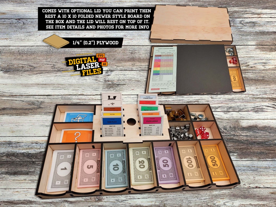 Board Game Bank Box SVG + Ai Laser Cut Files -- INSTANT DOWNLOAD - Etsy