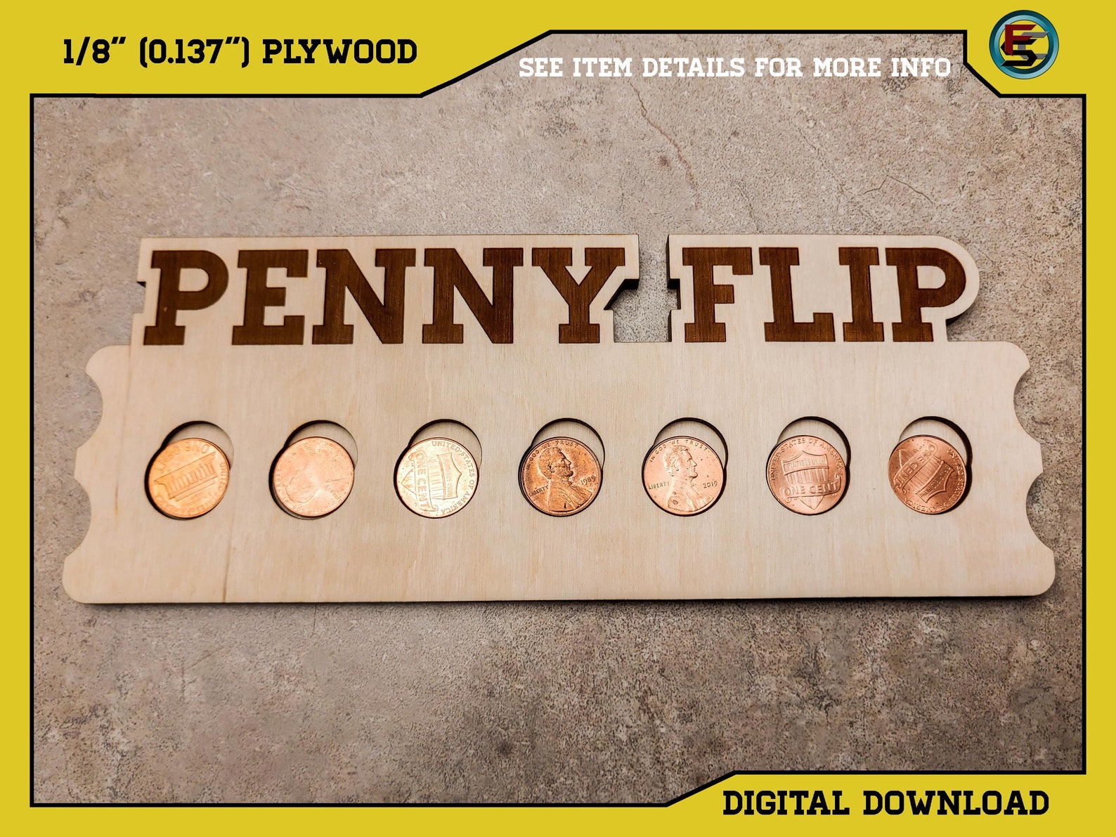 Penny Flip SVG Ai Laser Cut Files INSTANT DOWNLOAD - Etsy