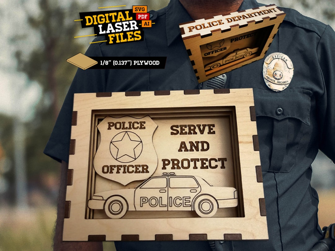 Police Department Box SVG + Ai Laser Cut Files -- INSTANT DOWNLOAD - Etsy