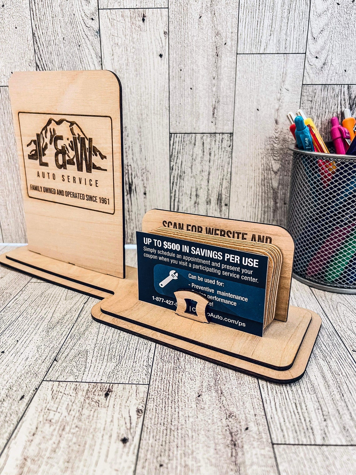 Split Business Card and Services Display SVG Ai Laser Cut | Etsy