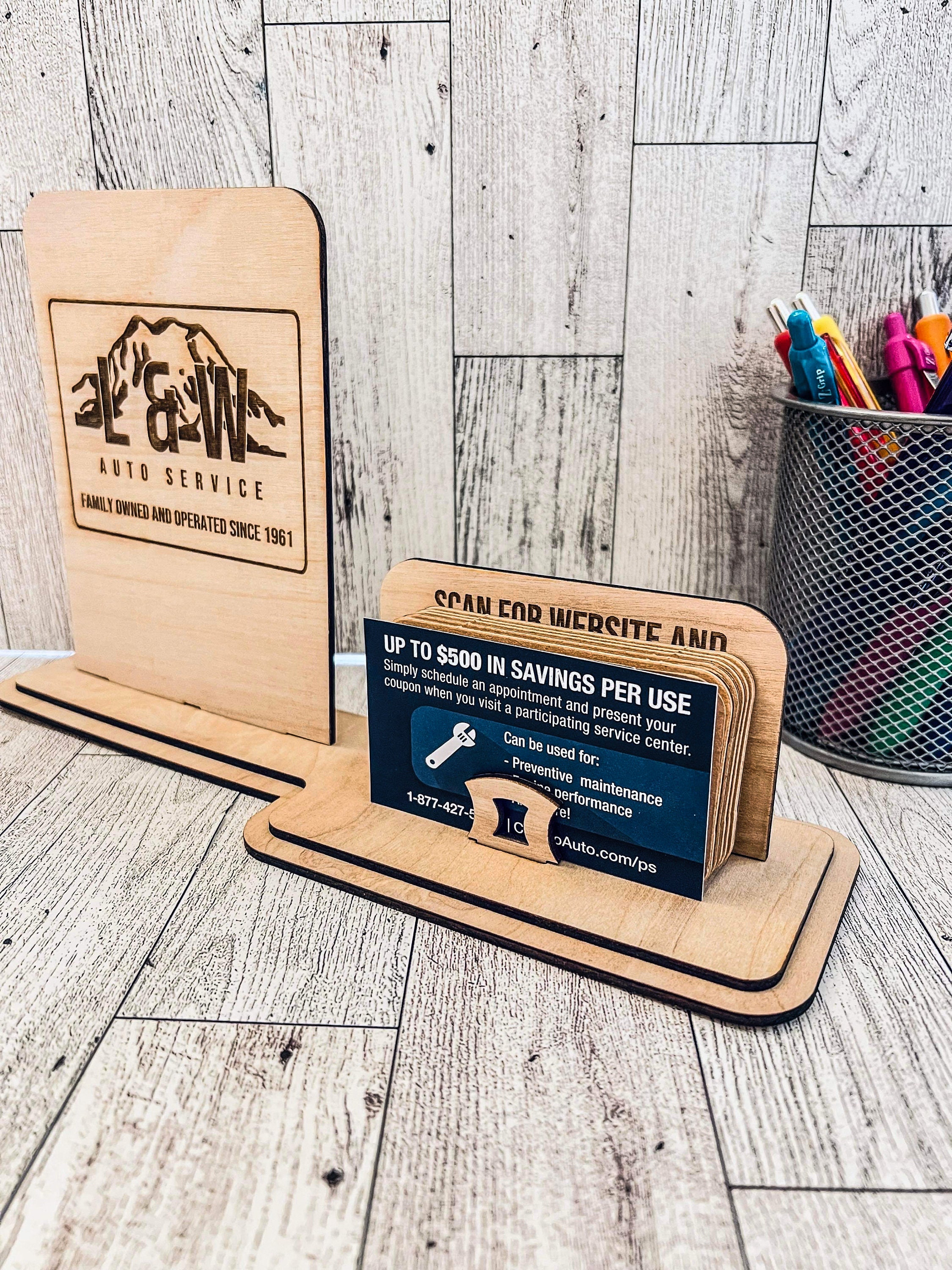 Split Business Card and Services Display SVG Ai Laser Cut | Etsy