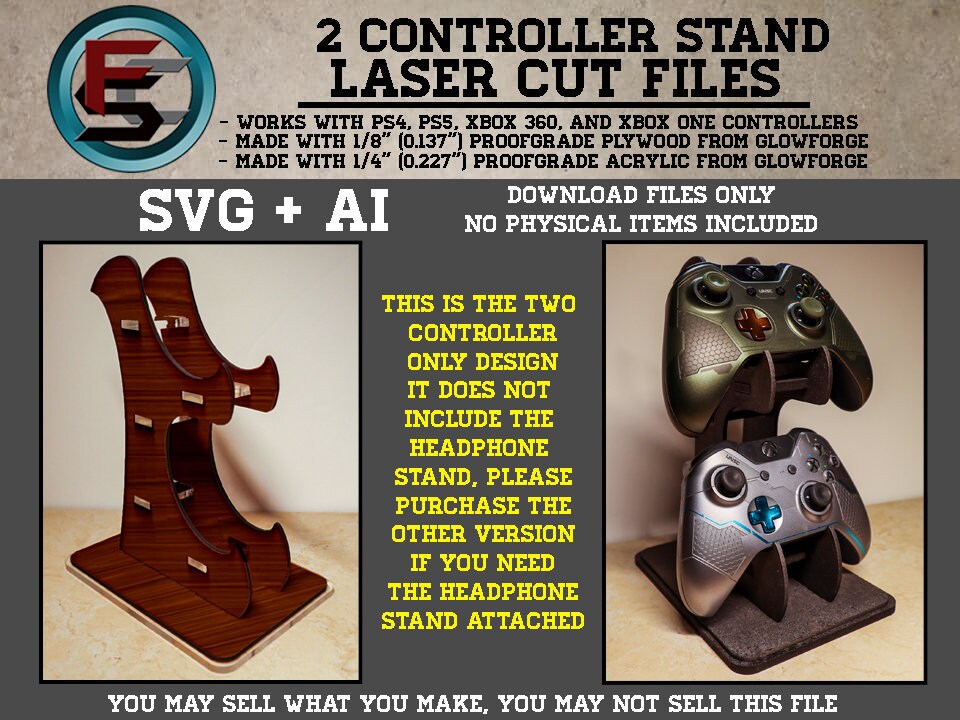 2 Controller Stand SVG Ai Laser Cut Files INSTANT | Etsy Canada