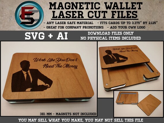 Magnetic Wallet SVG Ai Laser Cut Files INSTANT DOWNLOAD - Etsy UK