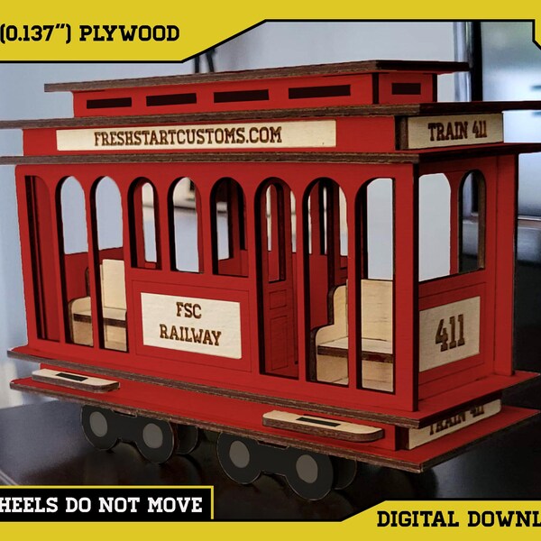 Laser Cut and Engraved Train - Etsy