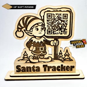 Elf Version - Santa Tracker Display SVG + Ai Laser Cut Files -- INSTANT ...