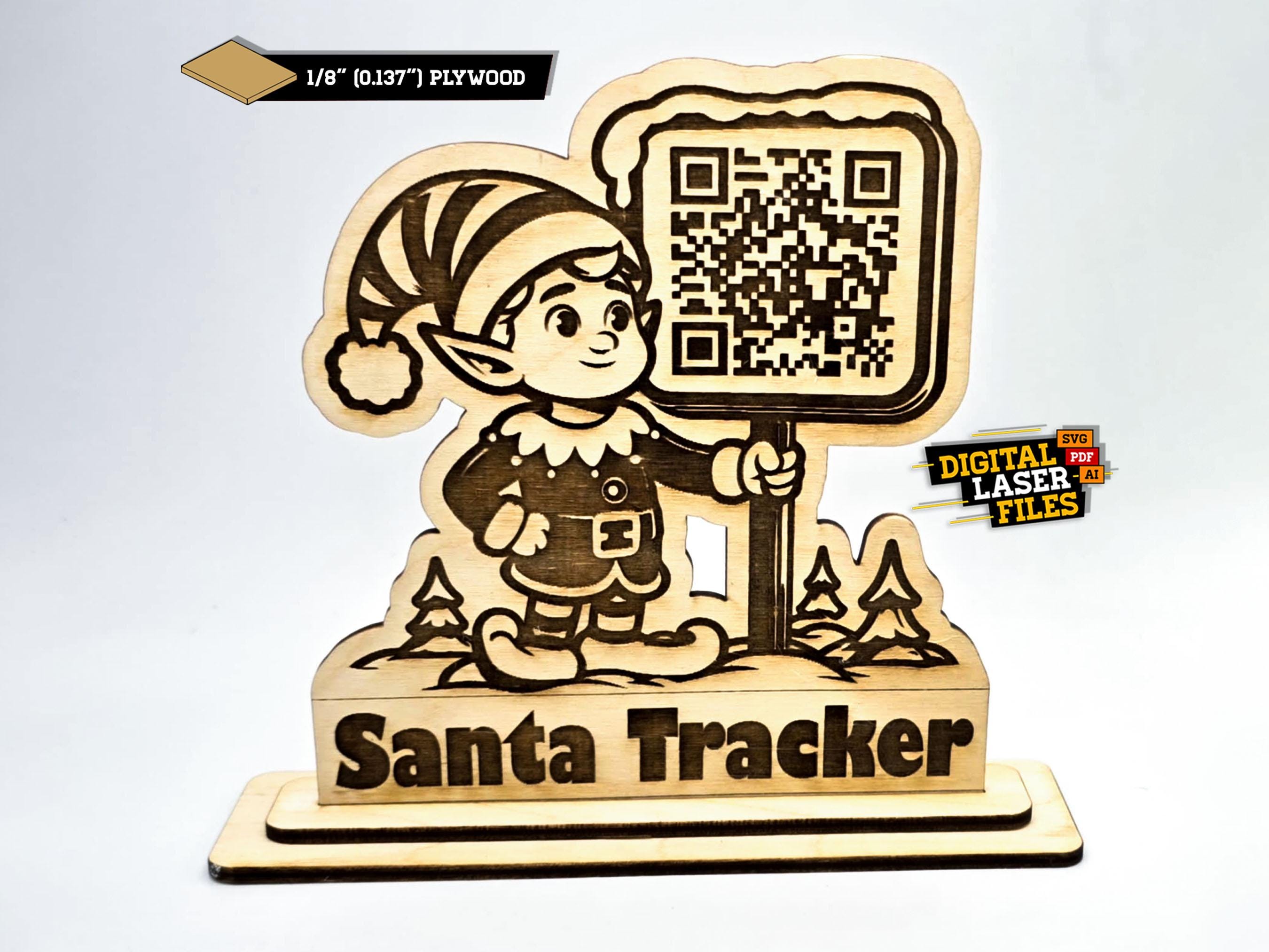 Elf Version - Santa Tracker Display SVG + Ai Laser Cut Files -- INSTANT ...