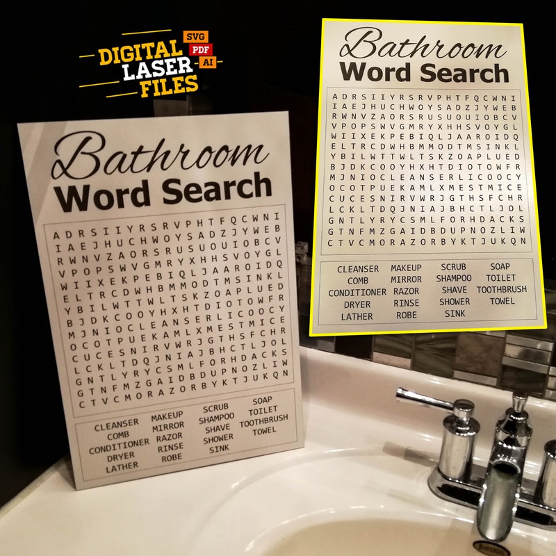 Bathroom Word Search - Etsy
