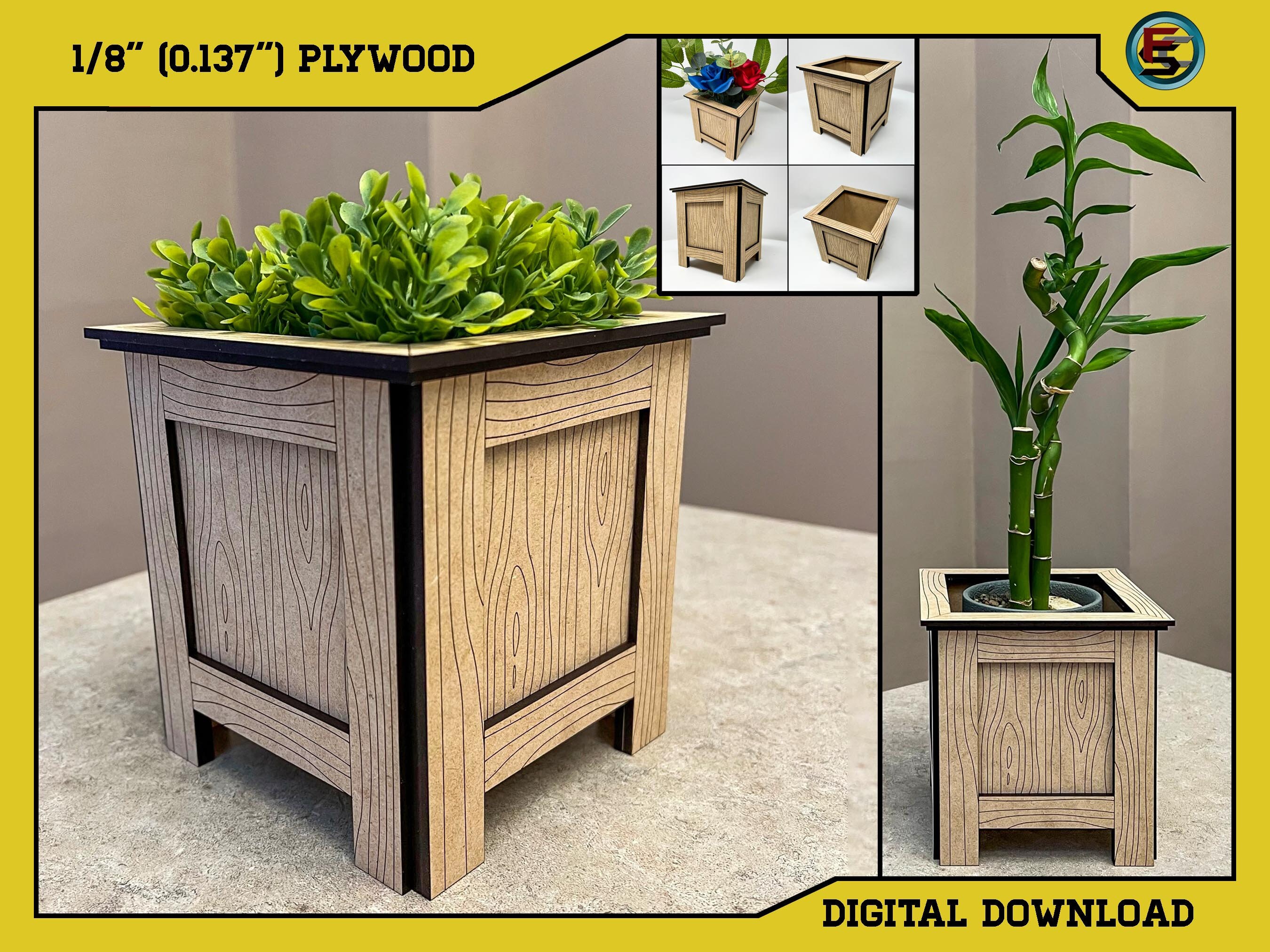 Flower Planter Box SVG Ai Laser Cut Files INSTANT - Etsy Canada