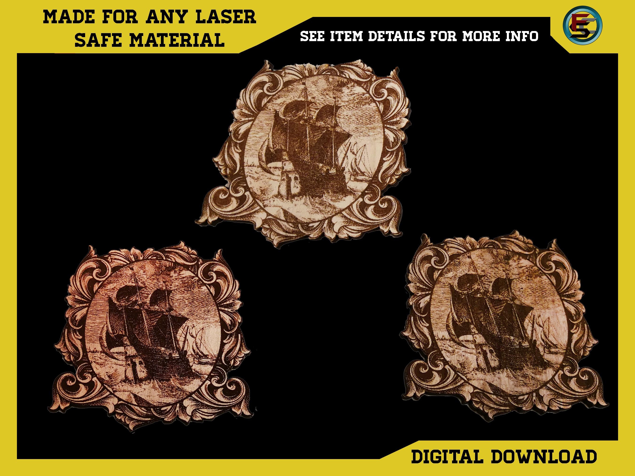 Boat Scrolls SVG Ai Laser Cut Files INSTANT DOWNLOAD - Etsy