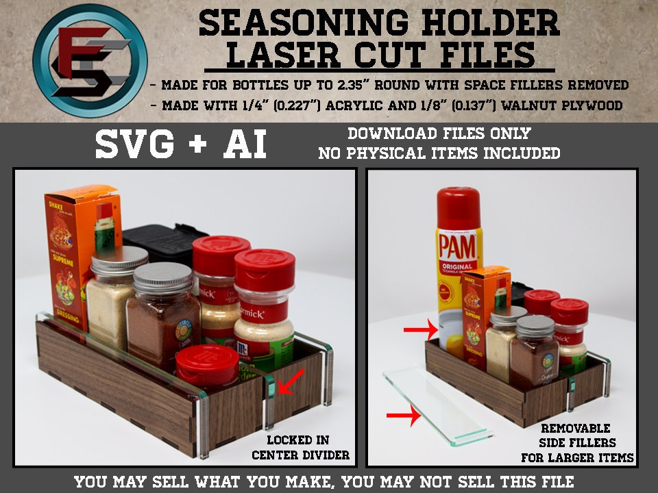 Seasoning Holder SVG Ai Laser Cut Files INSTANT DOWNLOAD - Etsy Canada