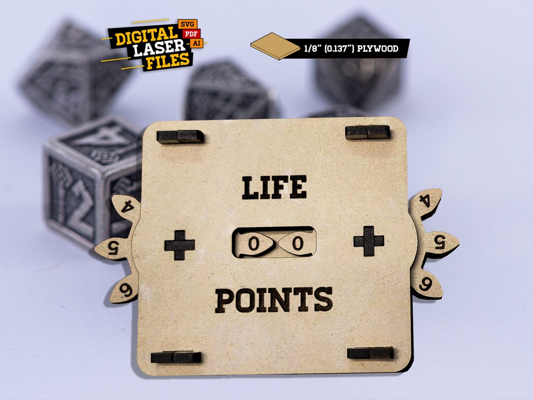 Life Counter SVG + Ai Laser Cut Files -- INSTANT DOWNLOAD - Etsy