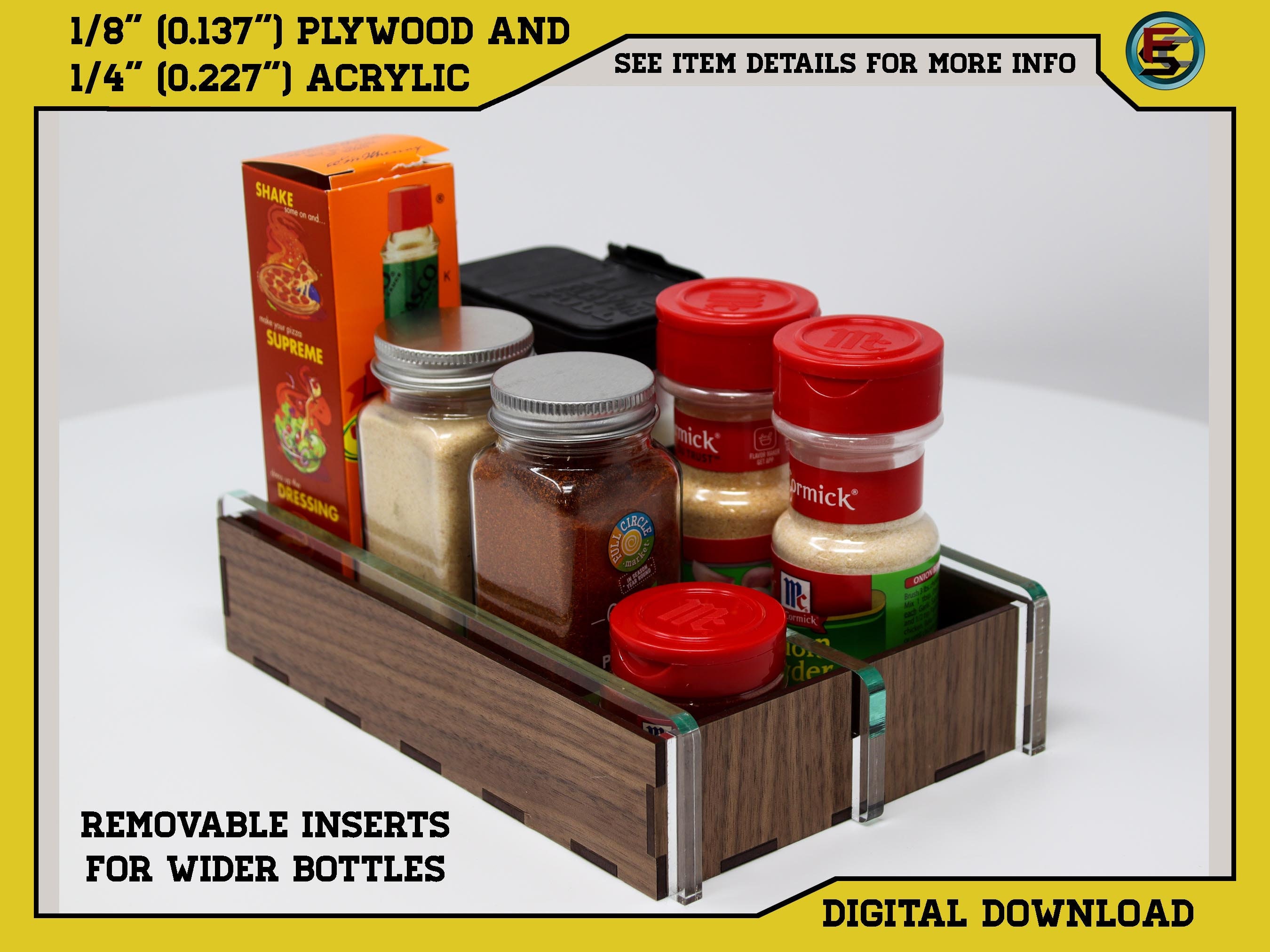 Seasoning Holder SVG Ai Laser Cut Files INSTANT DOWNLOAD - Etsy