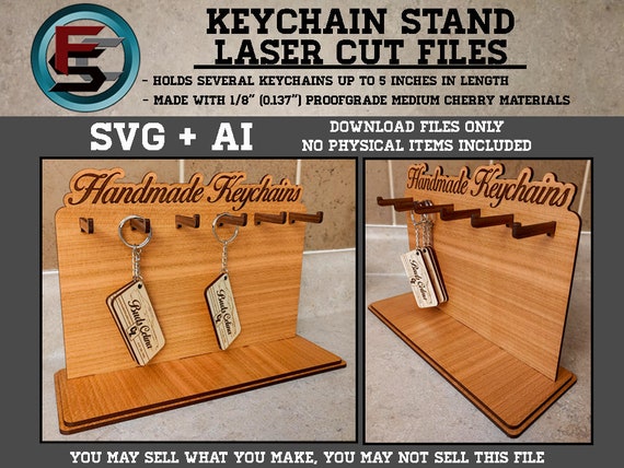Keychain Stand SVG Ai Laser Cut Files INSTANT DOWNLOAD - Etsy Finland