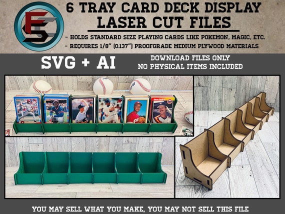 6 Tray Card Deck Display SVG Ai Laser Cut Files INSTANT | Etsy