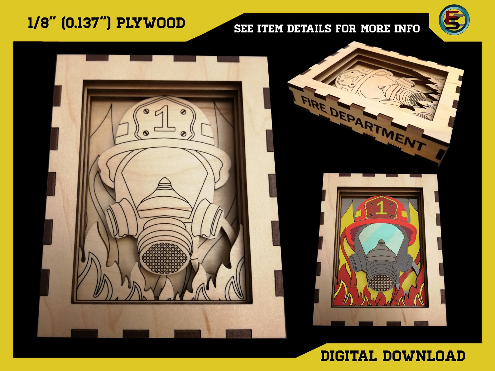 Fire Department Box SVG + Ai Laser Cut Files -- INSTANT DOWNLOAD - Etsy