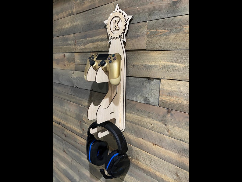 Monogram Wall Mount Gamer Stand SVG Ai Laser Cut Files - Etsy