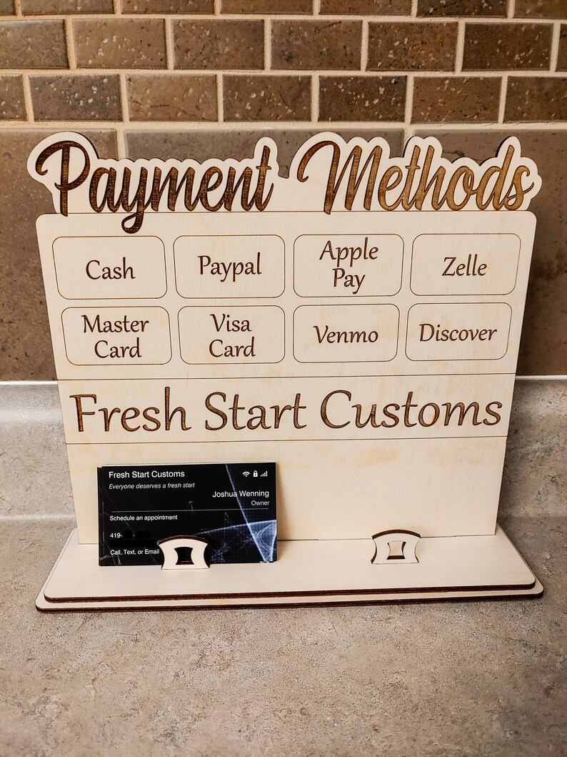 Payment Methods Stand SVG Ai Laser Cut Files INSTANT | Etsy