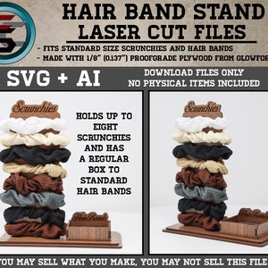 Hair Band Stand SVG + Ai Laser Cut Files -- INSTANT DOWNLOAD - Etsy