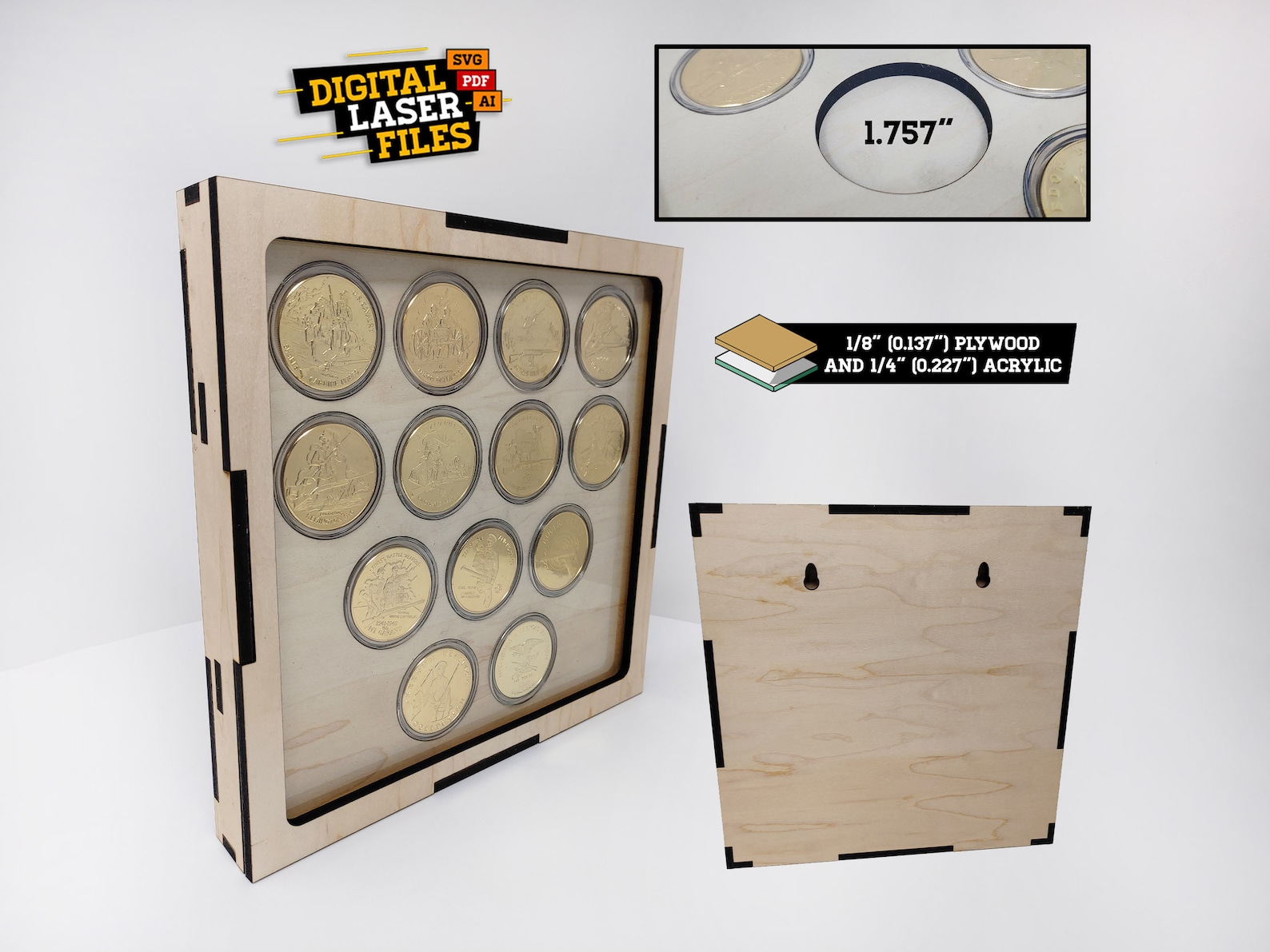 Coin Box SVG + Ai Laser Cut Files -- INSTANT DOWNLOAD - Etsy