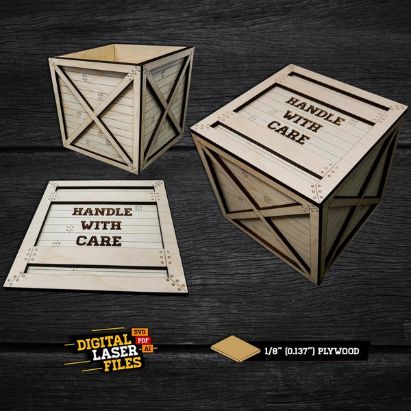 Laser Cut Wood Crate Svg - Etsy