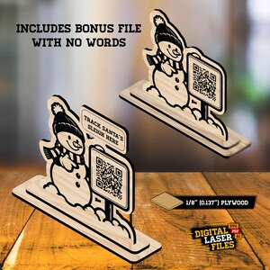 Snowman - Santa Tracker Display SVG + Ai Laser Cut Files -- INSTANT ...
