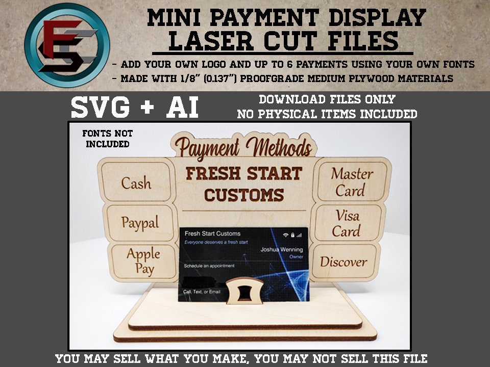 Mini Payment Display SVG + Ai Laser Cut Files -- INSTANT DOWNLOAD - Etsy UK