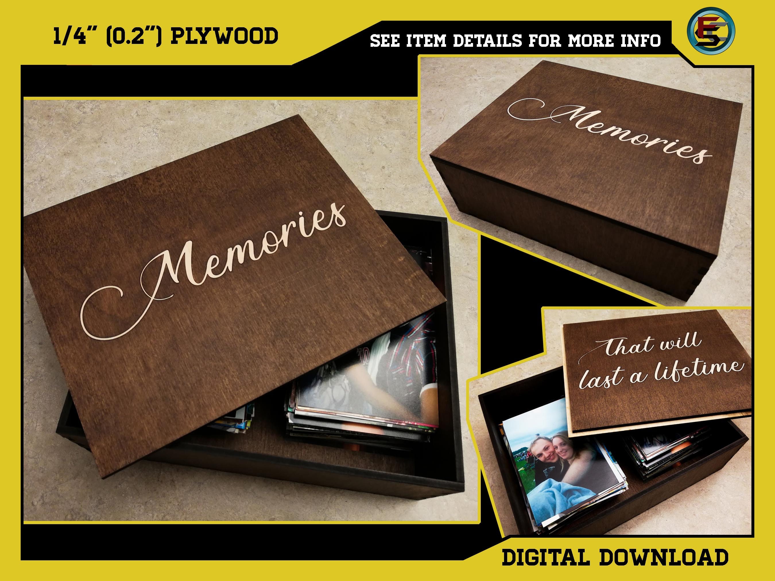 Memory/photo Box SVG Ai Laser Cut Files INSTANT DOWNLOAD - Etsy UK
