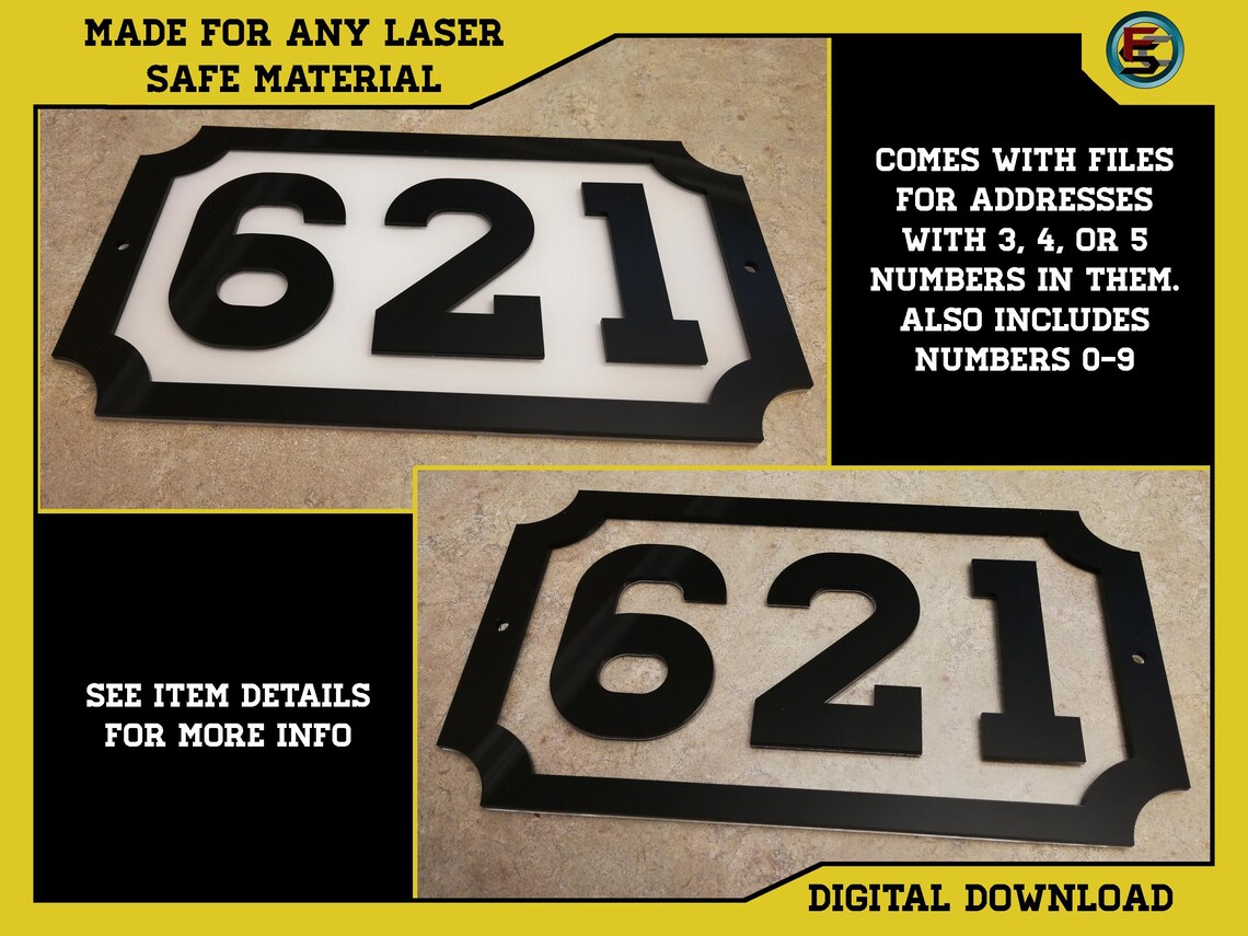 House Address Sign Svg Ai Laser Cut Files INSTANT - Etsy