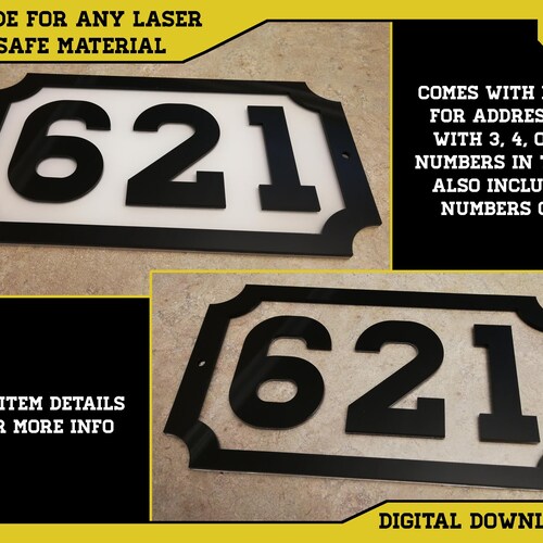 Vertical Address Sign Svg Ai Laser Cut Files INSTANT - Etsy