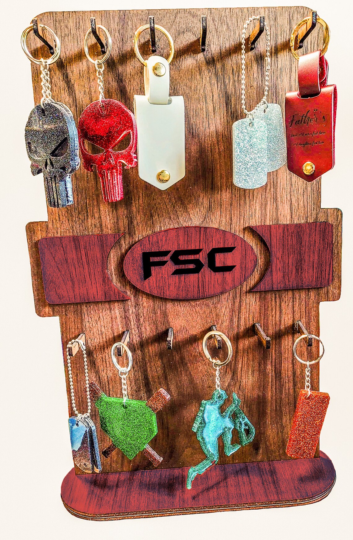 Center Logo Keychain Stand SVG + Ai Laser Cut Files -- INSTANT DOWNLOAD ...