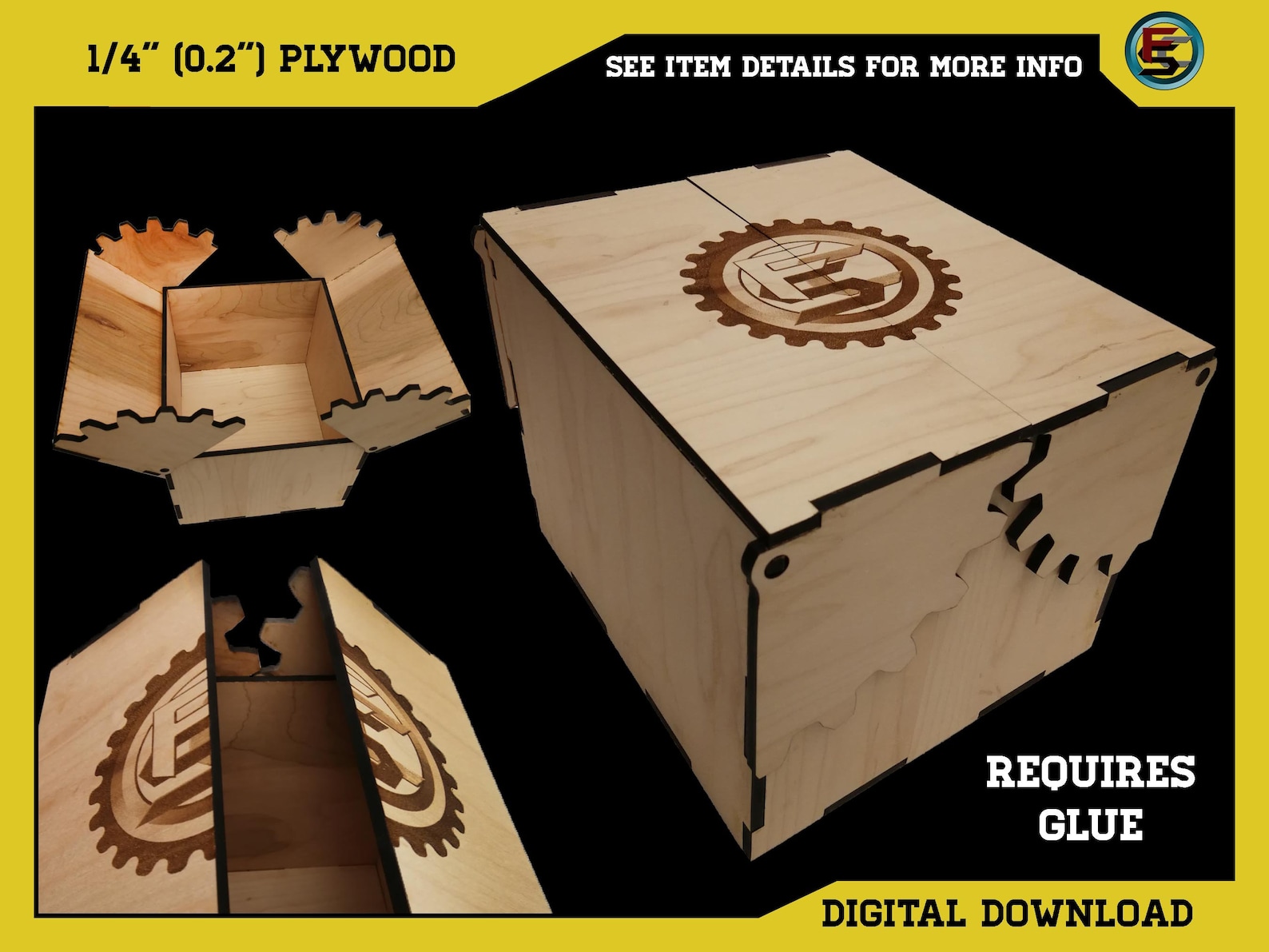 Xl Gear Box SVG + Ai Laser Cut Files -- INSTANT DOWNLOAD - Etsy