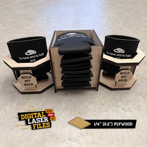 Drink and Sleeve Caddy SVG + Ai Laser Cut Files -- INSTANT DOWNLOAD - Etsy