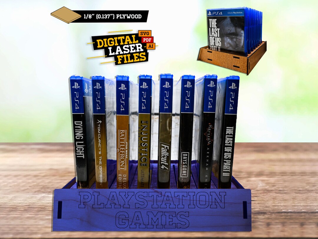 Display Stand for Playstation Game Boxes SVG Ai Laser Cut Files INSTANT ...
