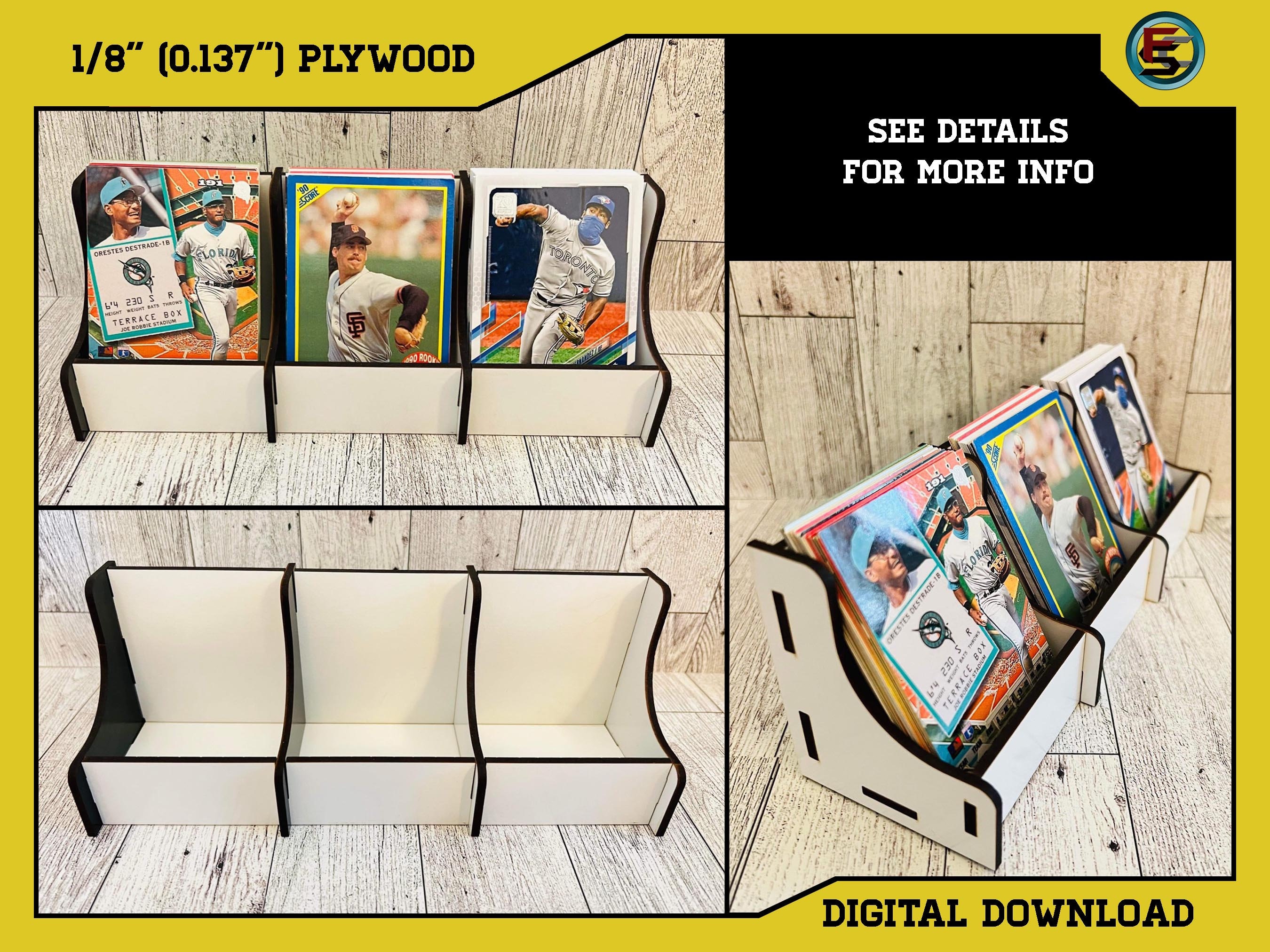 3 Tray Card Deck Display SVG + Ai Laser Cut Files -- INSTANT DOWNLOAD ...
