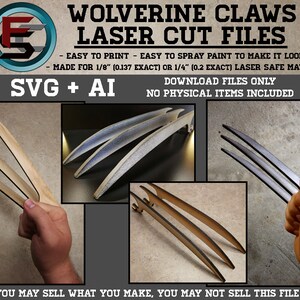Wolverine Claws SVG + Ai Laser Cut Files -- INSTANT DOWNLOAD - Etsy