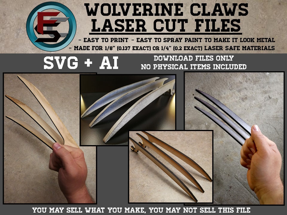 Wolverine Claws SVG Ai Laser Cut Files INSTANT DOWNLOAD | Etsy India