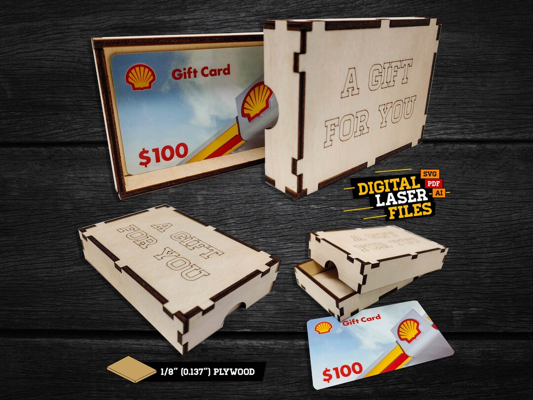 Gift Card Box SVG + Ai Laser Cut Files -- INSTANT DOWNLOAD - Etsy