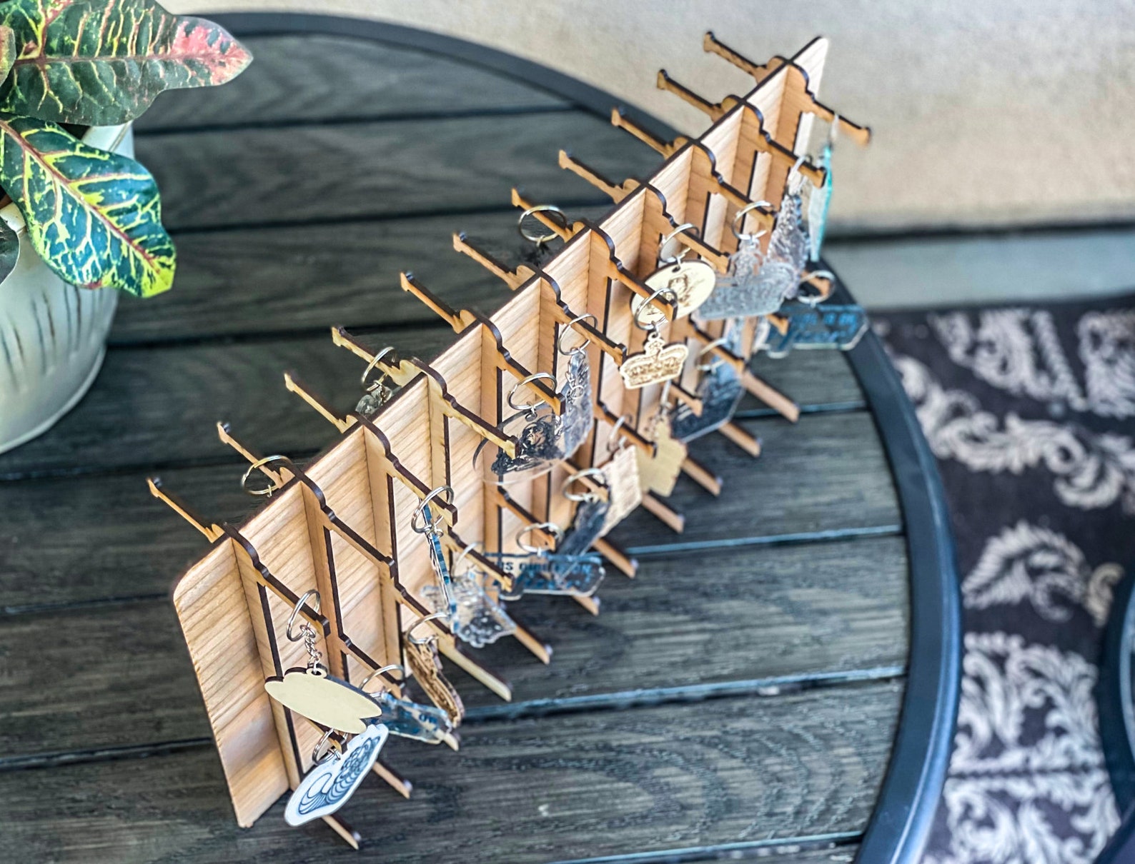 Collapsible Slot Keychain Stands SVG Ai Laser Cut Files - Etsy