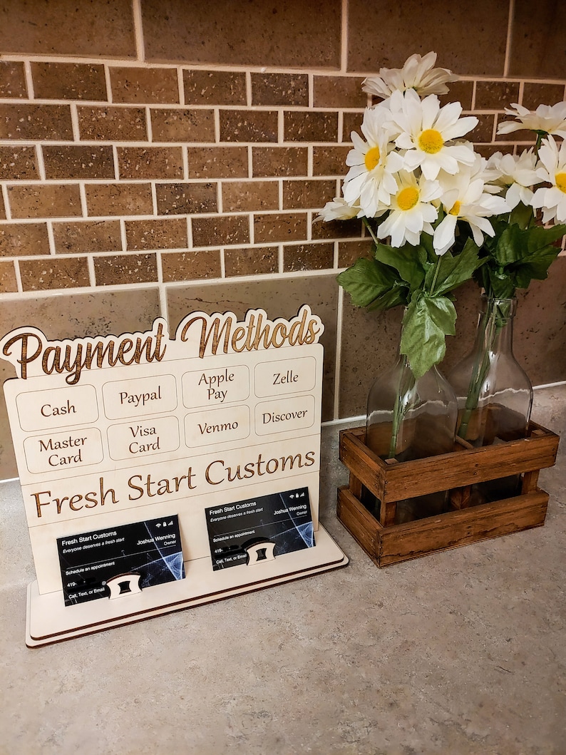 Payment Methods Stand SVG Ai Laser Cut Files INSTANT | Etsy