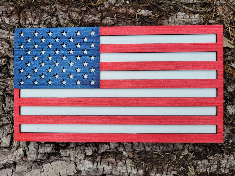 Layered American Flag SVG + Ai Laser Cut Files -- INSTANT DOWNLOAD - Etsy