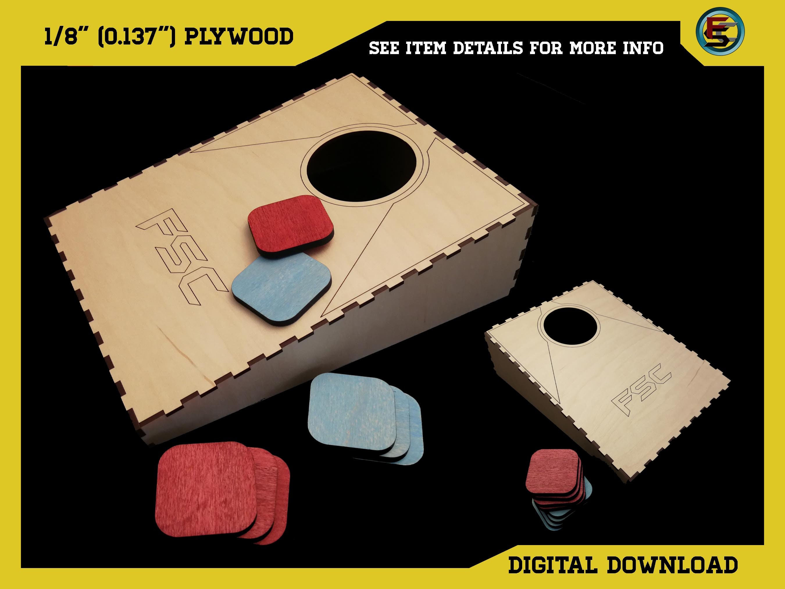 Cornhole Set SVG + Ai Laser Cut Files -- INSTANT DOWNLOAD - Etsy Canada