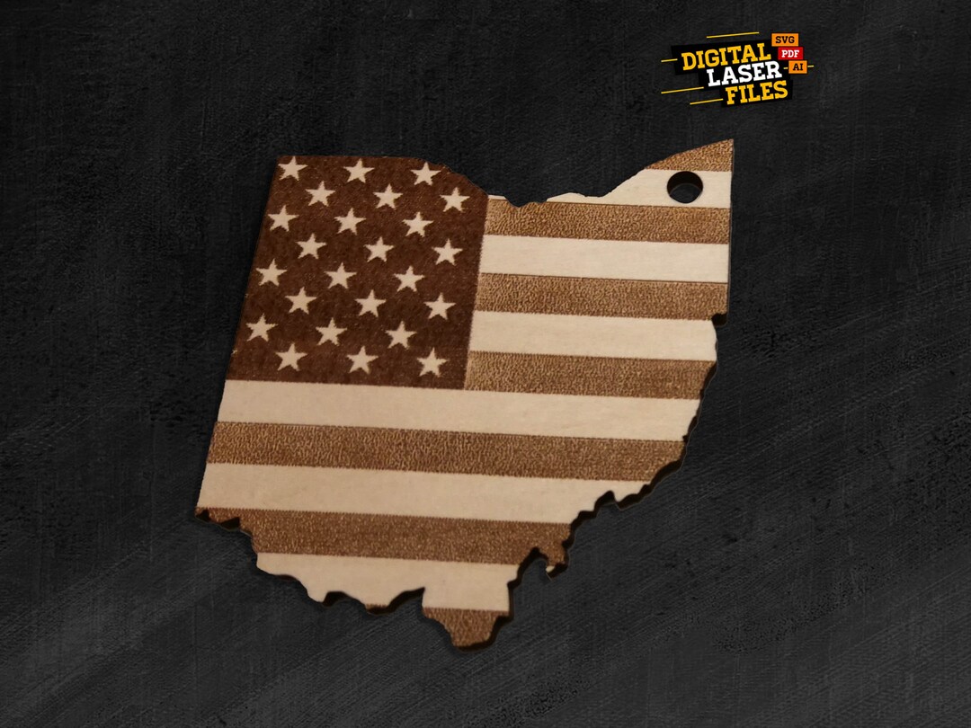 Ohio Flag Ornament SVG + Ai Laser Cut Files -- INSTANT DOWNLOAD - Etsy