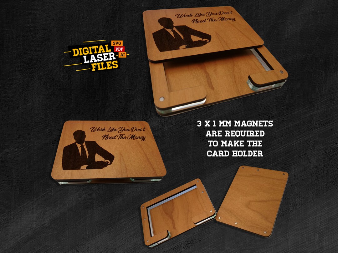 Magnetic Wallet SVG + Ai Laser Cut Files -- INSTANT DOWNLOAD - Etsy