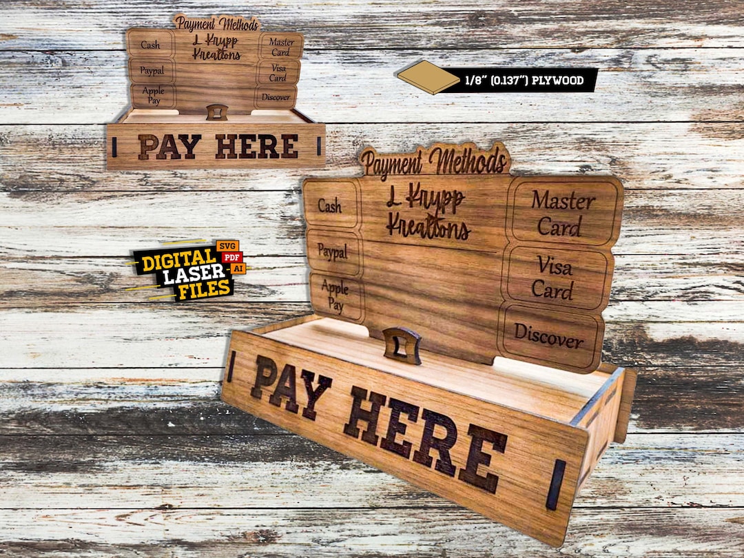 Raised Payment Stand SVG + Ai Laser Cut Files -- INSTANT DOWNLOAD - Etsy