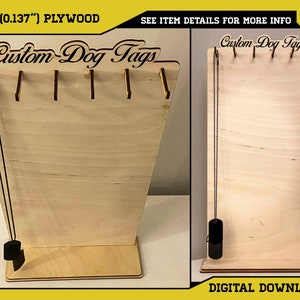 Dog Tags Necklace Stand SVG + Ai Laser Cut Files -- INSTANT DOWNLOAD - Etsy