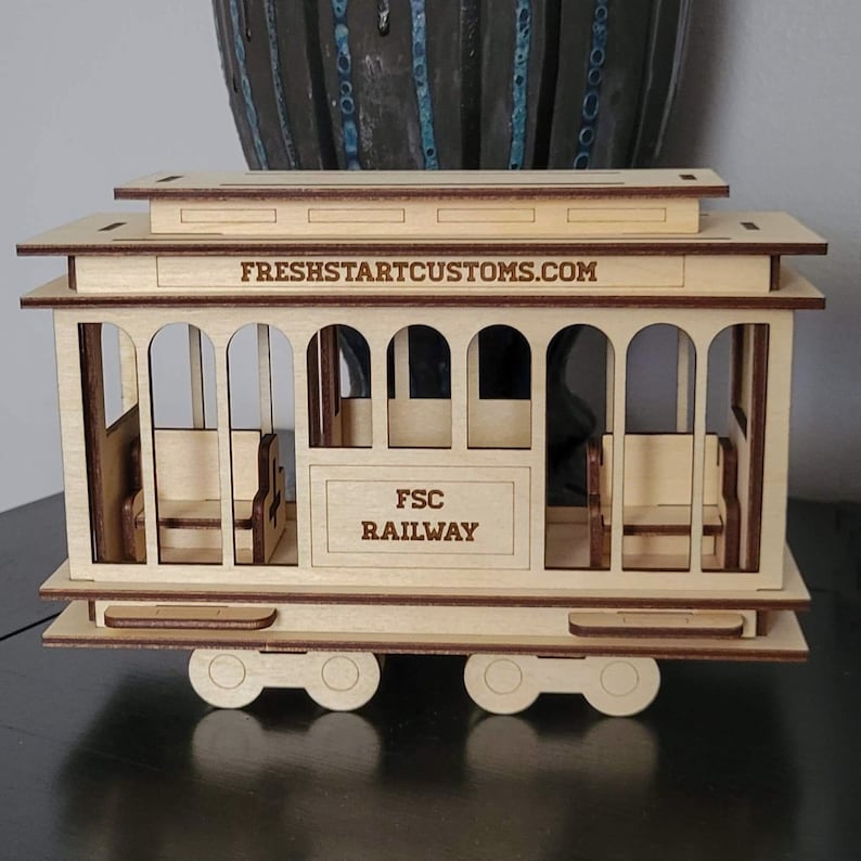 Trolley - Tram Car SVG + Ai Laser Cut Files -- INSTANT DOWNLOAD - Etsy