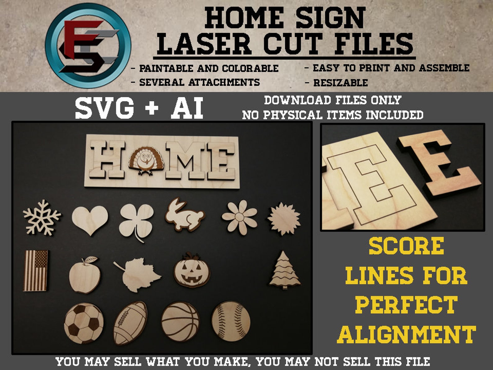Home Sign SVG Ai Laser Cut Files INSTANT DOWNLOAD | Etsy